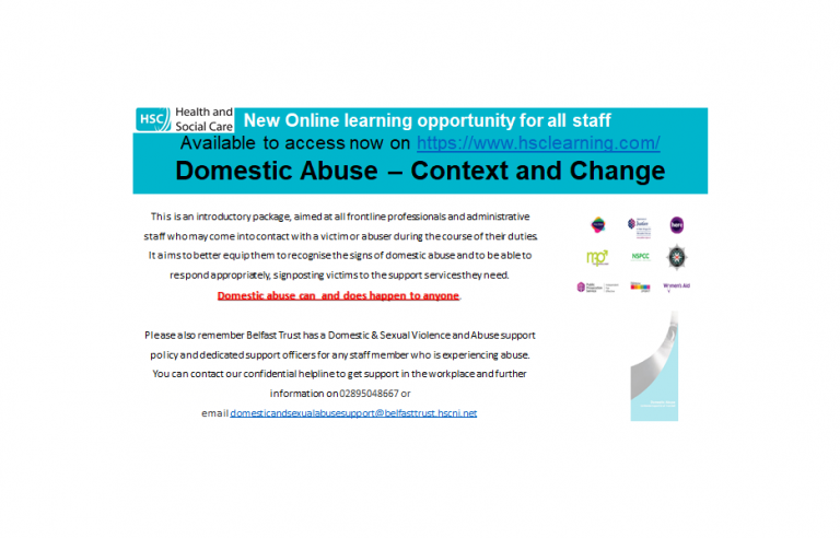 New Online Domestic Abuse Training | B Well Belfast