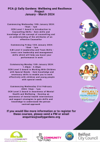 PCA @ Sally Gardens: Wellbeing and Resilience Project January - March 2024 | B Well Belfast